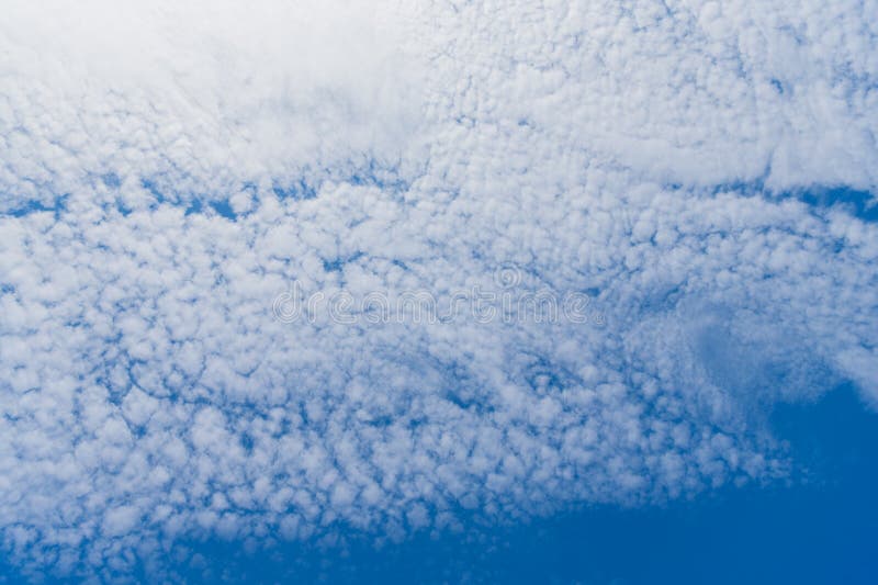 Blue Sky with a Clouds. Clear Blue Sky Panoramic Background with Small ...