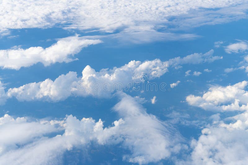 Blue Sky with a Clouds. Clear Blue Sky Panoramic Background with Small ...