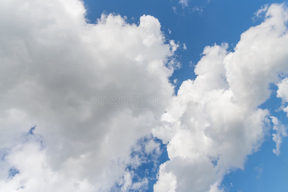 Blue Sky with a Clouds. Clear Blue Sky Panoramic Background with Small ...
