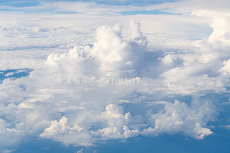 Blue Sky with a Clouds. Clear Blue Sky Panoramic Background with Small ...