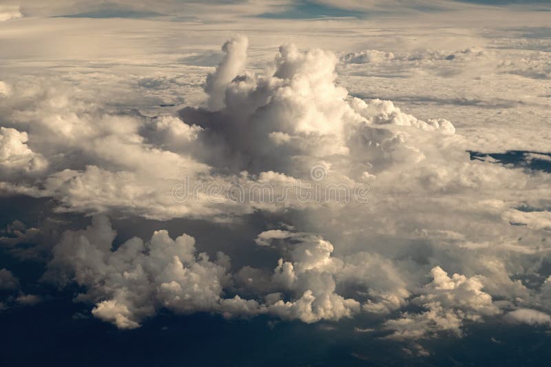 Blue Sky with a Clouds. Clear Blue Sky Panoramic Background with Small ...
