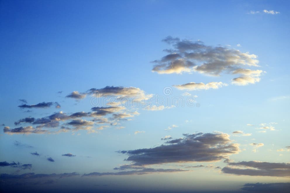 Blue Sky and Clouds at Dusk. Stock Photo - Image of peaceful, scenic ...