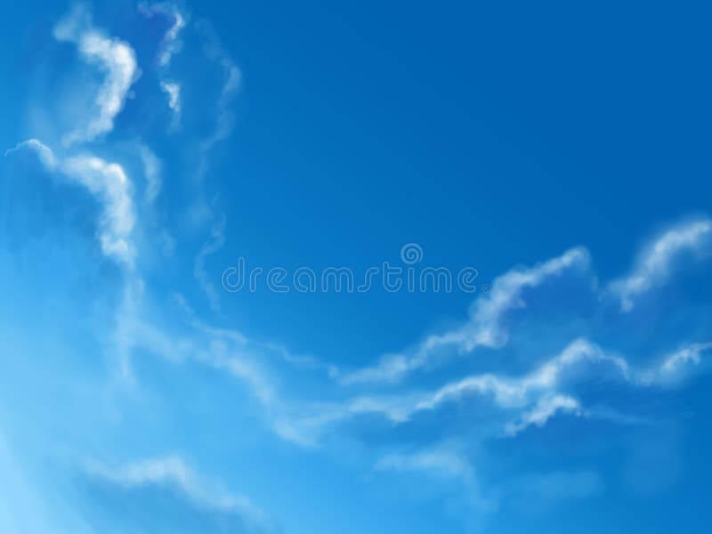 Blue Sky with Clouds in the Lower Left Corner. Art Background Stock ...