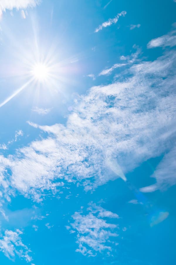 Blue Sky and Clouds at Noon on Clean Air. Stock Image - Image of cloudy ...