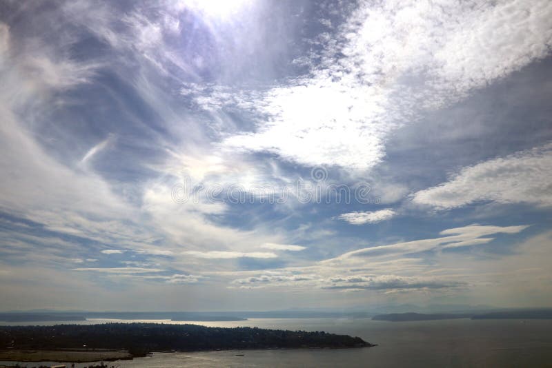 Blue Sky with Clouds Over the Ocean. Wallpapers, Seascape, Background ...