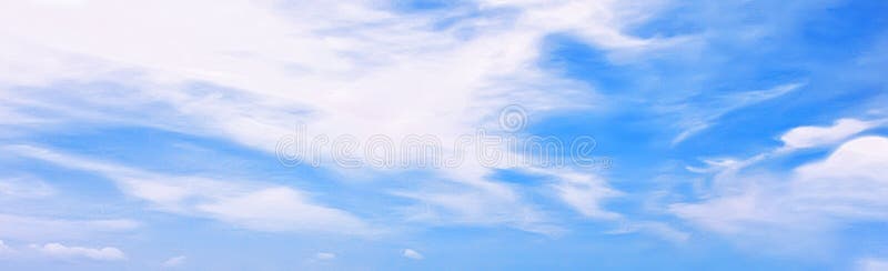 Blue Sky with Clouds Panorama. Horizontal Background Stock Photo ...