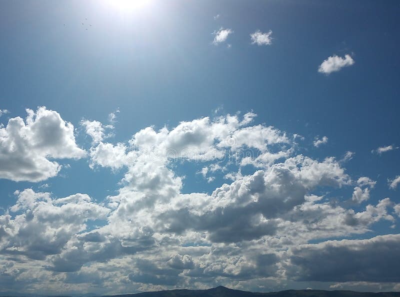Blue Sky with Clouds stock photo. Image of dawn, blue - 385249442