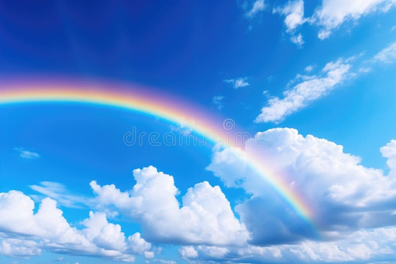 Rainbow in the Sky. Ai Generated Stock Photo - Image of cloudy, bright ...