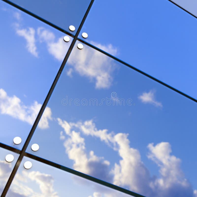 Glass Panes on Facade of Trade Building Stock Image - Image of clear ...