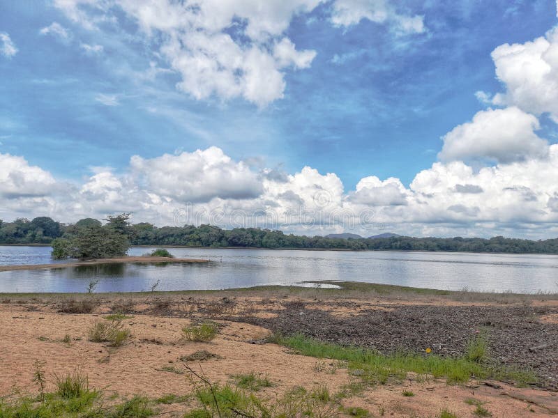 Blue Sky with Clouds in River Side Stock Photo - Image of blue ...