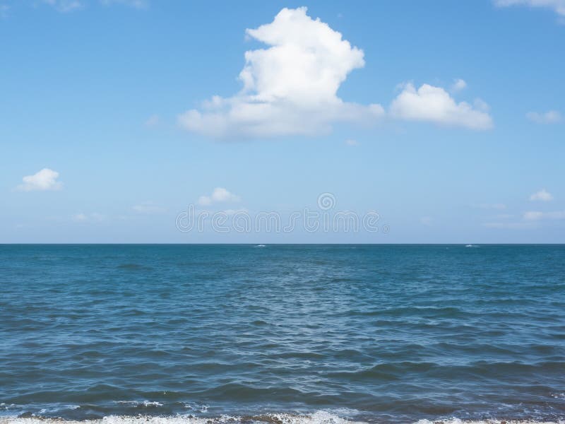 Blue Sky and Clouds in the Blue Sea Stock Image - Image of ocean ...