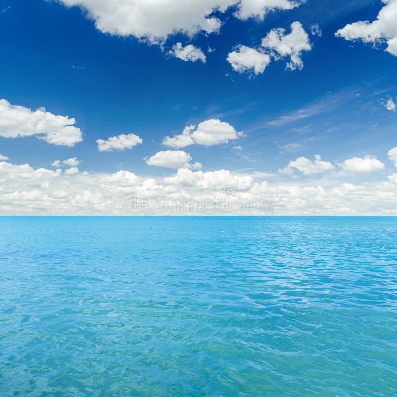 Blue Sky with Clouds and Sea Stock Photo - Image of paradise, cloud ...
