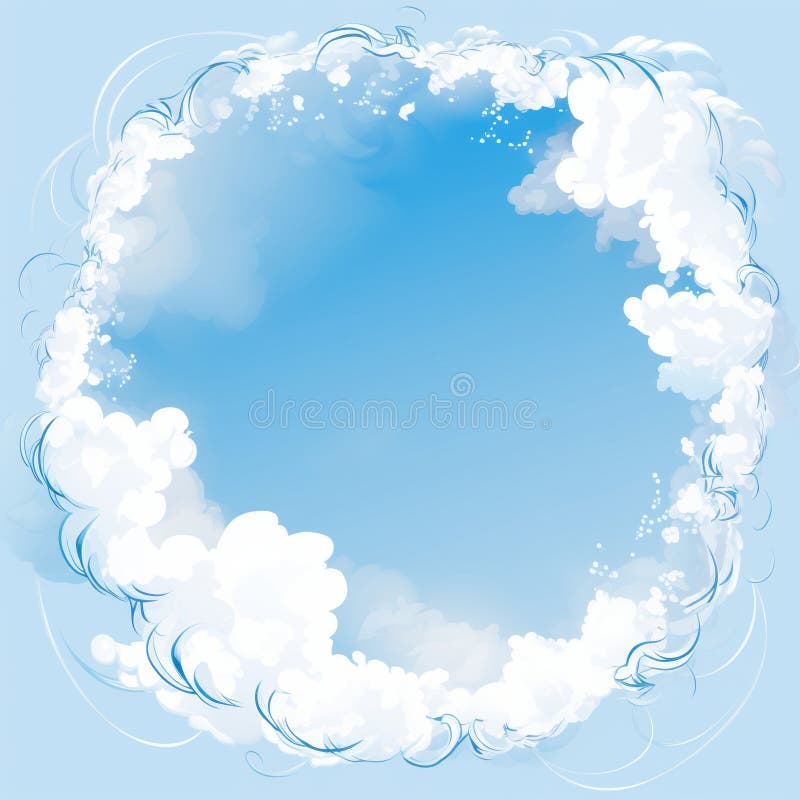 A Blue Sky with Clouds in the Shape of a Circle Stock Illustration ...