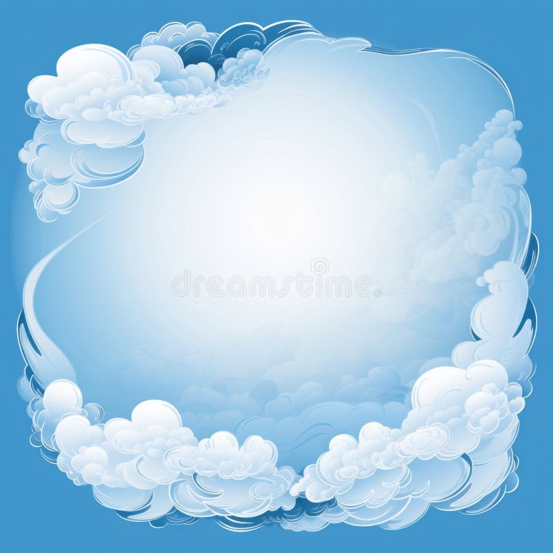 A Blue Sky with Clouds in the Shape of a Frame Stock Photo - Image of ...