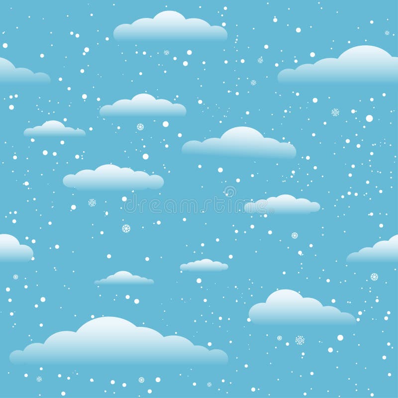 Snowfall Seamless Pattern. Winter Holidays Repeat Texture. Snowflakes ...