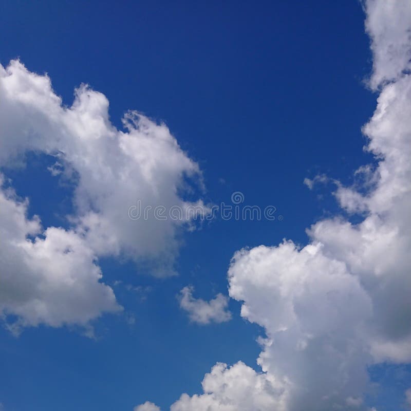 Blue Sky Clouds Square Background Template Stock Image - Image of ...