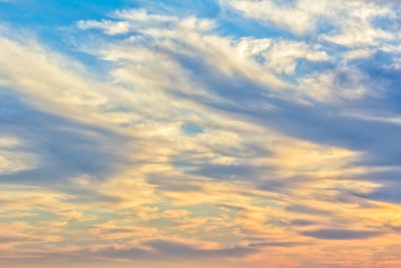 Blue Sky with Clouds at Sunset Stock Image - Image of nature, blue ...