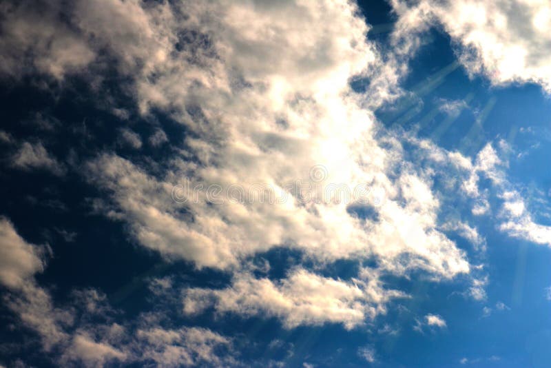 Blue Sky Clouds Sunshine Background Wallpaper Stock Photo - Image of ...