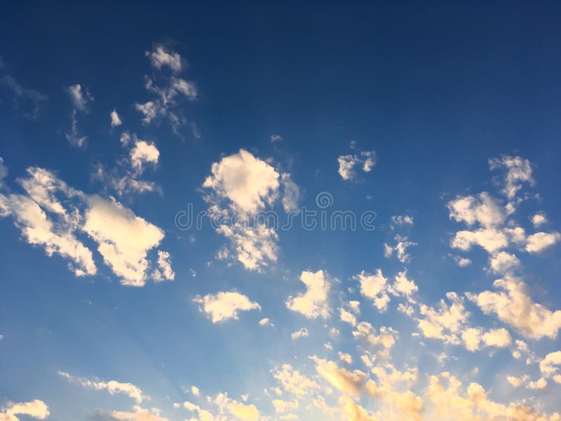 Blue Sky Clouds on Sunshine Day Stock Photo - Image of sunlight, white ...