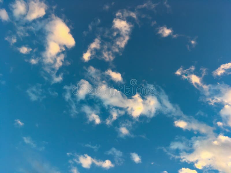 Blue Sky Clouds on Sunshine Day Stock Image - Image of cloudy, white ...