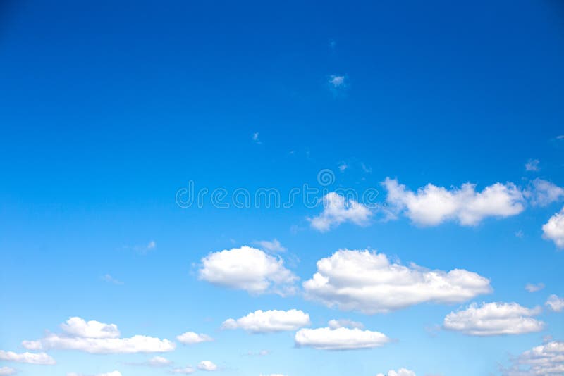Blue Sky with Clouds. View from the Bottom Point Over a Wide Field ...