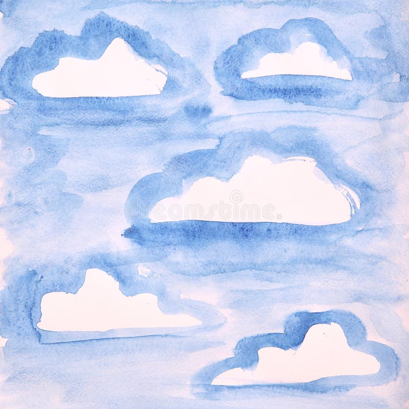 Blue sky with clouds stock illustration. Illustration of paper - 38637086