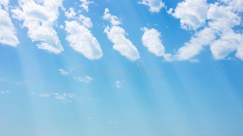 Blue Sky and Clouds through Which Rays of Light Fall, Parallel Rays of ...