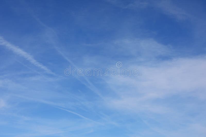 Sky and Clouds and White Chemtrails of Dubious Origin Stock Image ...