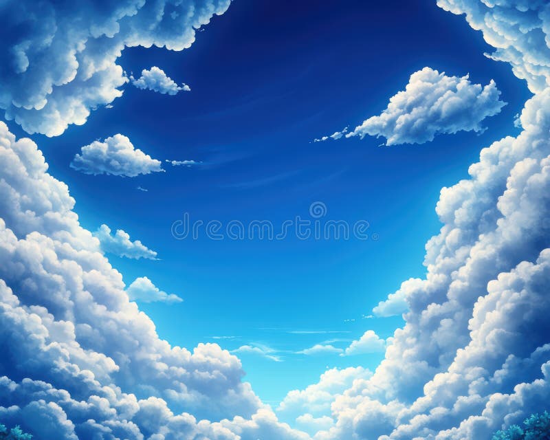 A Blue Sky with Clouds and a White Cloud in the Middle Stock ...