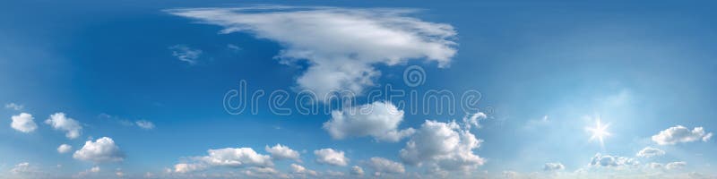 Blue Sky with Cumulus Clouds As Seamless Hdri 360 Panorama with Zenith ...