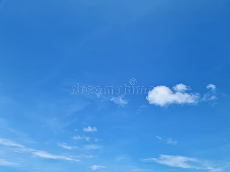 The Blue Sky and Cute Little White Clouds Floated Stock Photo - Image ...