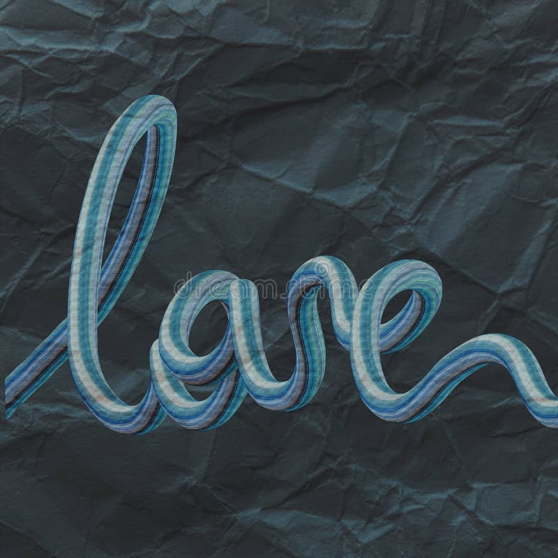 Blue and Blue Sky 3D LOVE Text on Crumpled Blue Paper Stock ...