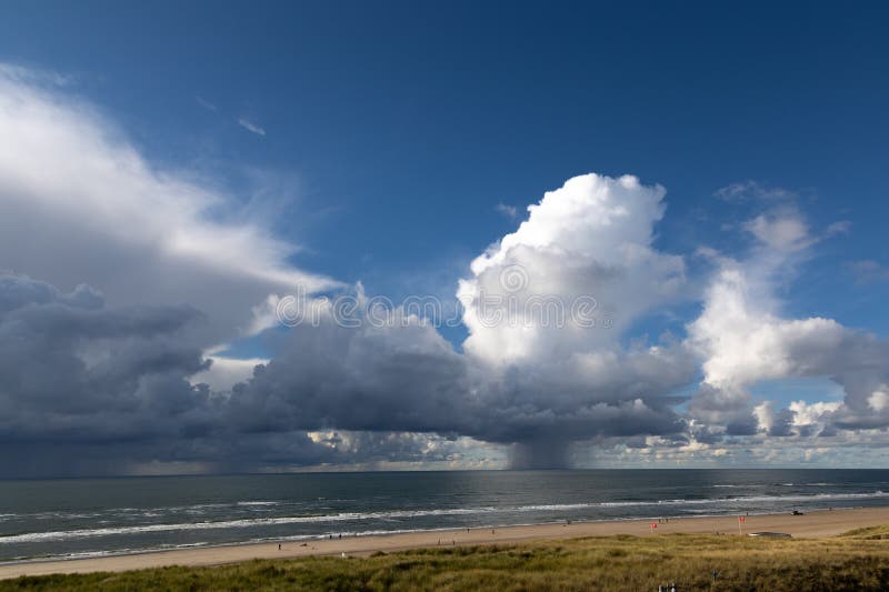 Dark Cloudscape Over the West Coast of Pacific Ocean. Stock Photo ...