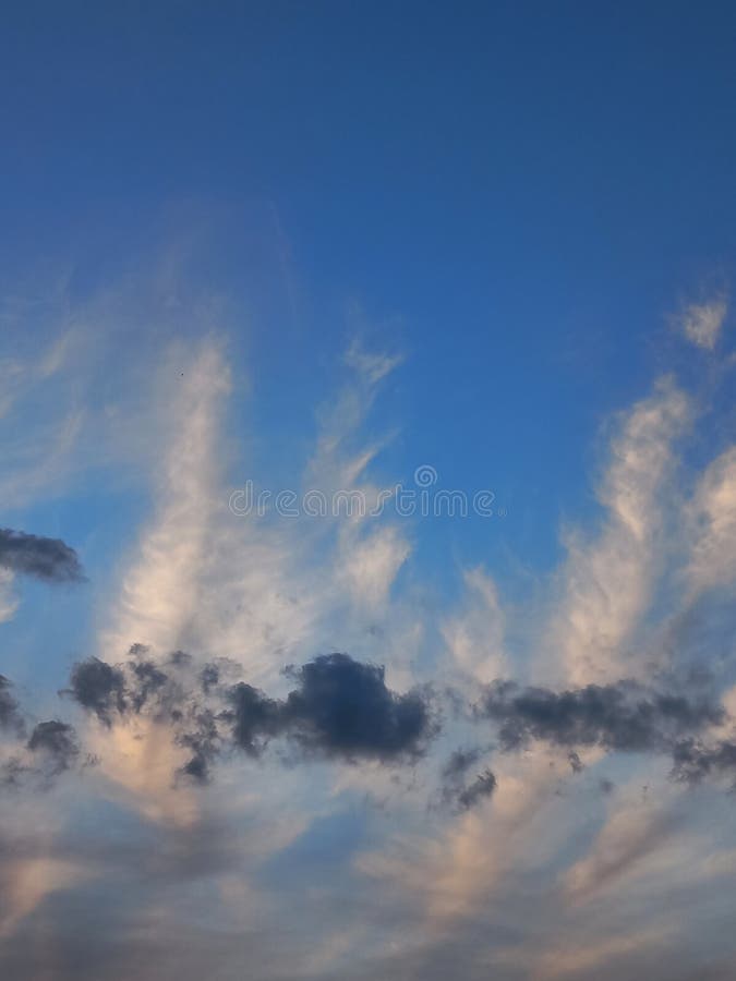 Blue Sky with Dark Side Clouds Stock Image - Image of flight, clouds ...