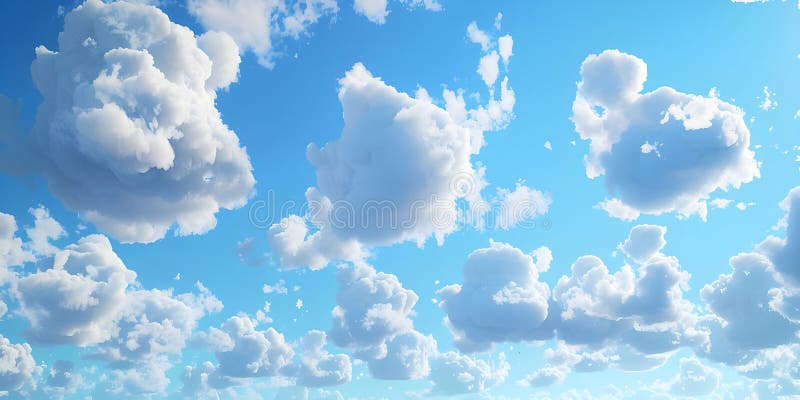 Blue Sky with Different Clouds Background Stock Illustration ...