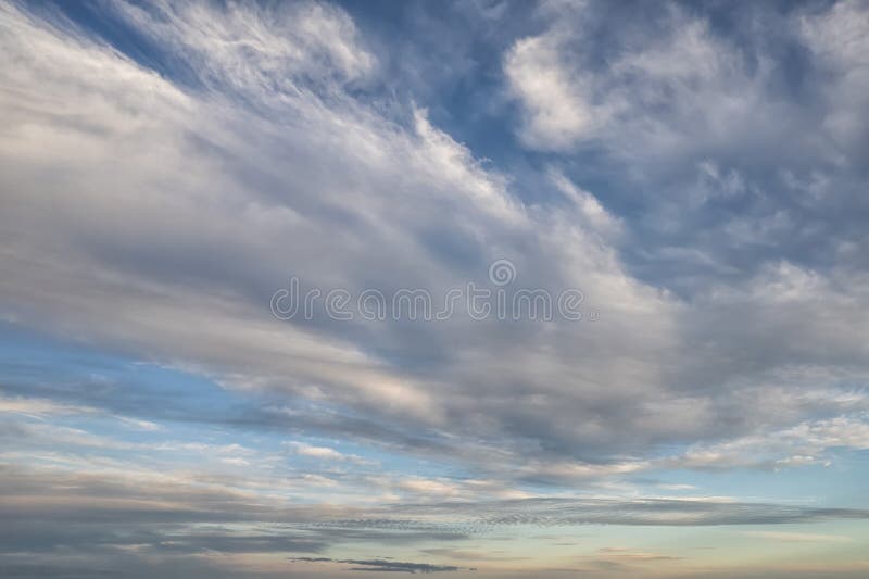 Blue Sky with Different Shape Clouds. Nature Background for Design ...