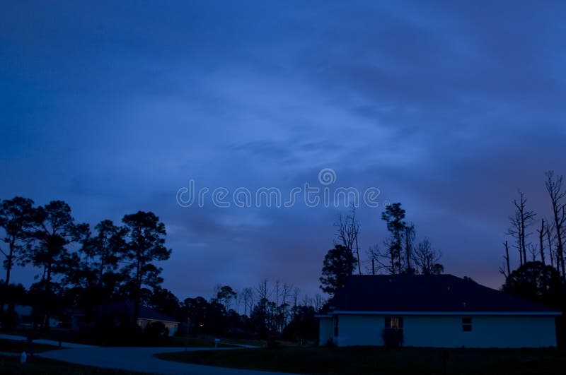 Blue Sky at Dusk stock image. Image of evening, purple - 13935995