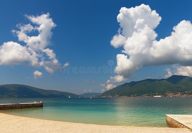 Blue sky with fancy clouds stock photo. Image of nature - 71397162