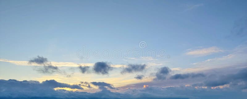 Blue Sky with Fancy Clouds, Panoramic Photo Stock Image - Image of ...