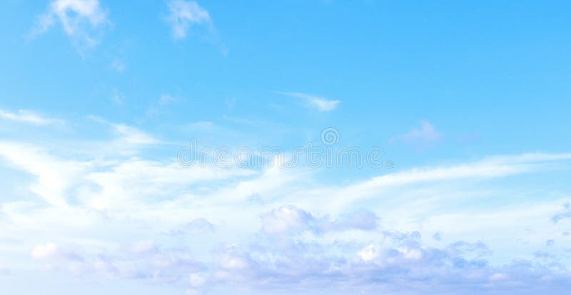 Blue Sky with Fancy Clouds, Panoramic Photo Stock Image - Image of ...
