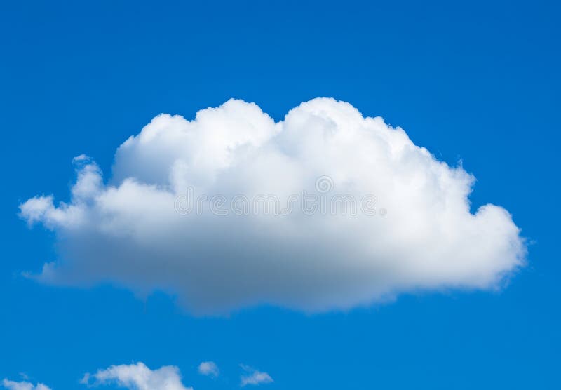 The Blue Sky Features One Small White Cloud, with a Simple Background ...