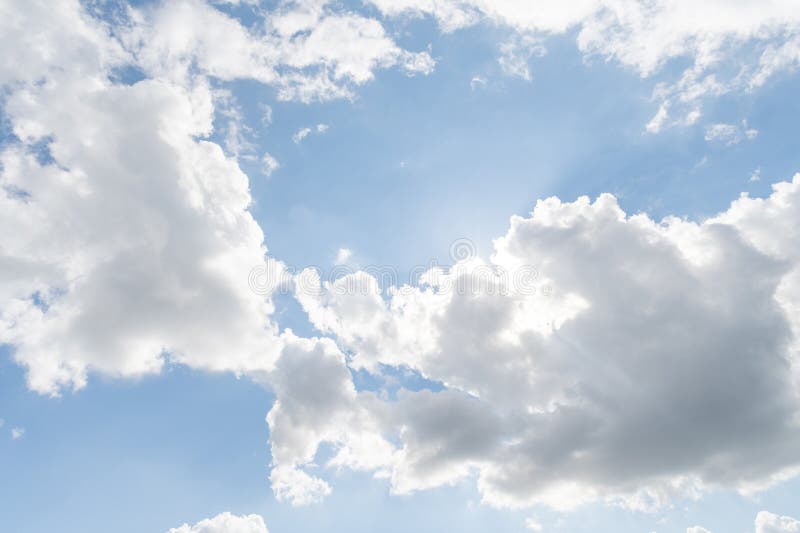Blue Sky with a Few Clouds. the Sky is Very Bright and the Clouds are ...