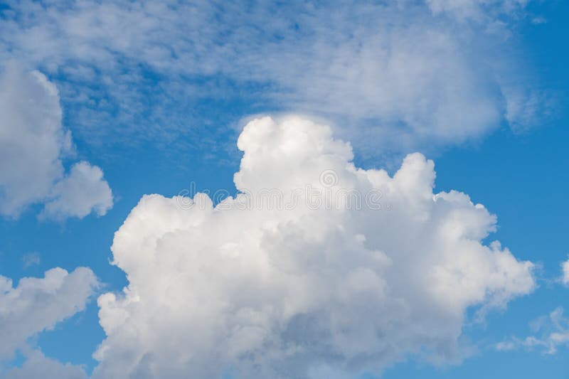 Blue Sky with a Few Clouds. the Sky is Very Bright and the Clouds are ...