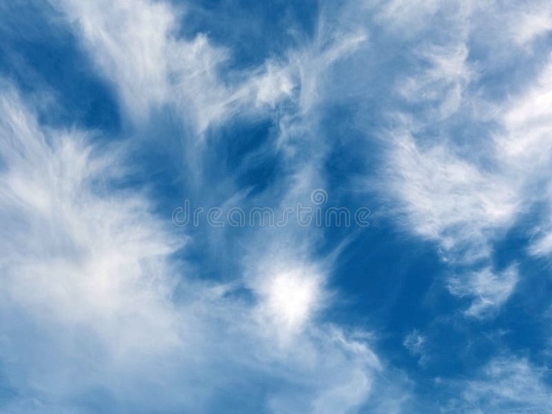 Blue Sky with Fluffy White Clouds Stock Image - Image of cloud, summer ...
