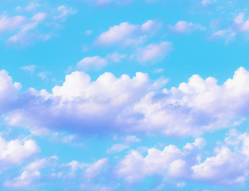 A Blue Sky with Fluffy White Clouds. - Seamless and Tileable Stock ...