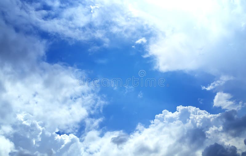 Blue Sky and Frame from Clouds, May Be Used As Background Natural Sky ...
