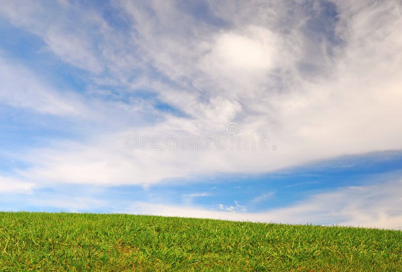Blue sky, green grass stock image. Image of hills, cloudscape - 41313205