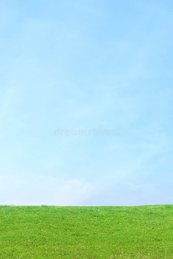 Blue Sky Green Grass Vertical Background Stock Image - Image of ...