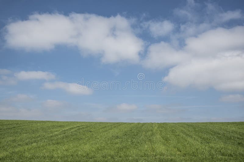Blue Sky,green Grass,white Clouds Stock Image - Image of grass, blue ...