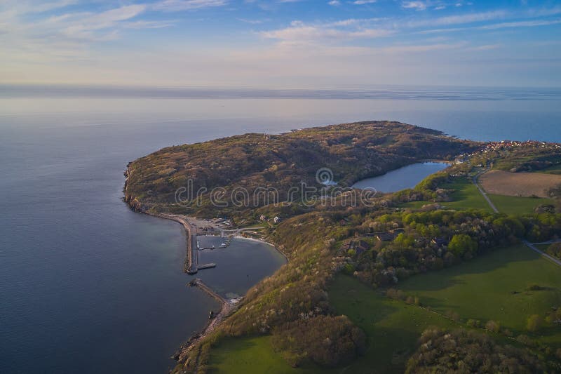 Blue Sky and Green Trees Landscape in Denmark Stock Image - Image of ...